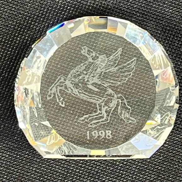Swarovski | Art | Vtg Swarovski Crystal 998 Pegasus Paperweight Disc ...